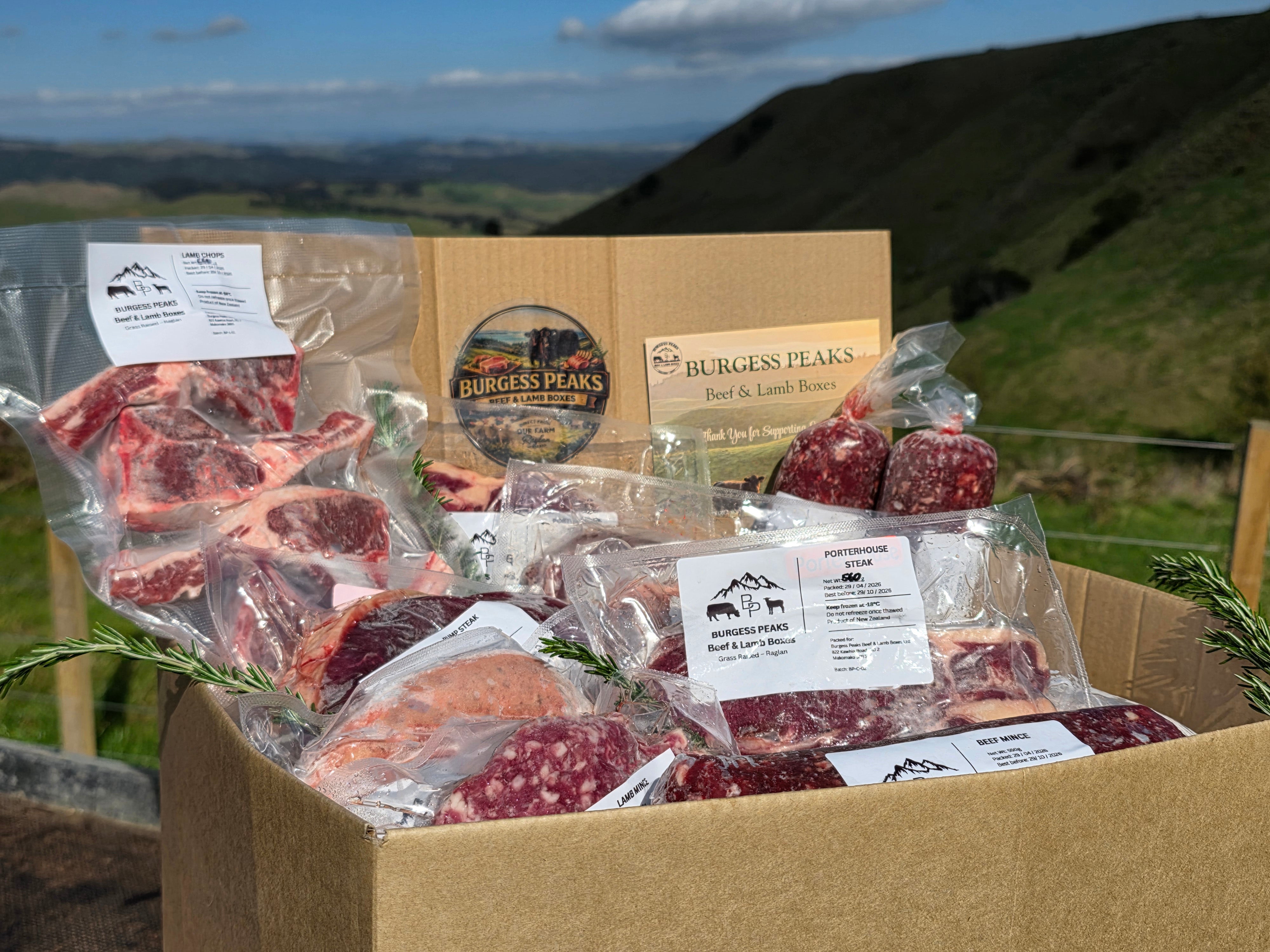 Burgess Peaks Beef & Lamb Boxes | Grass-Raised Meat Raglan NZ